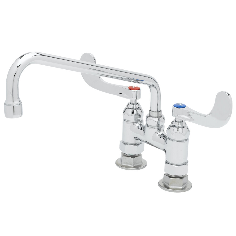 T&S B-0226-WH4 Deck Mounted Pantry Faucet with 4" Adjustable Centers ...