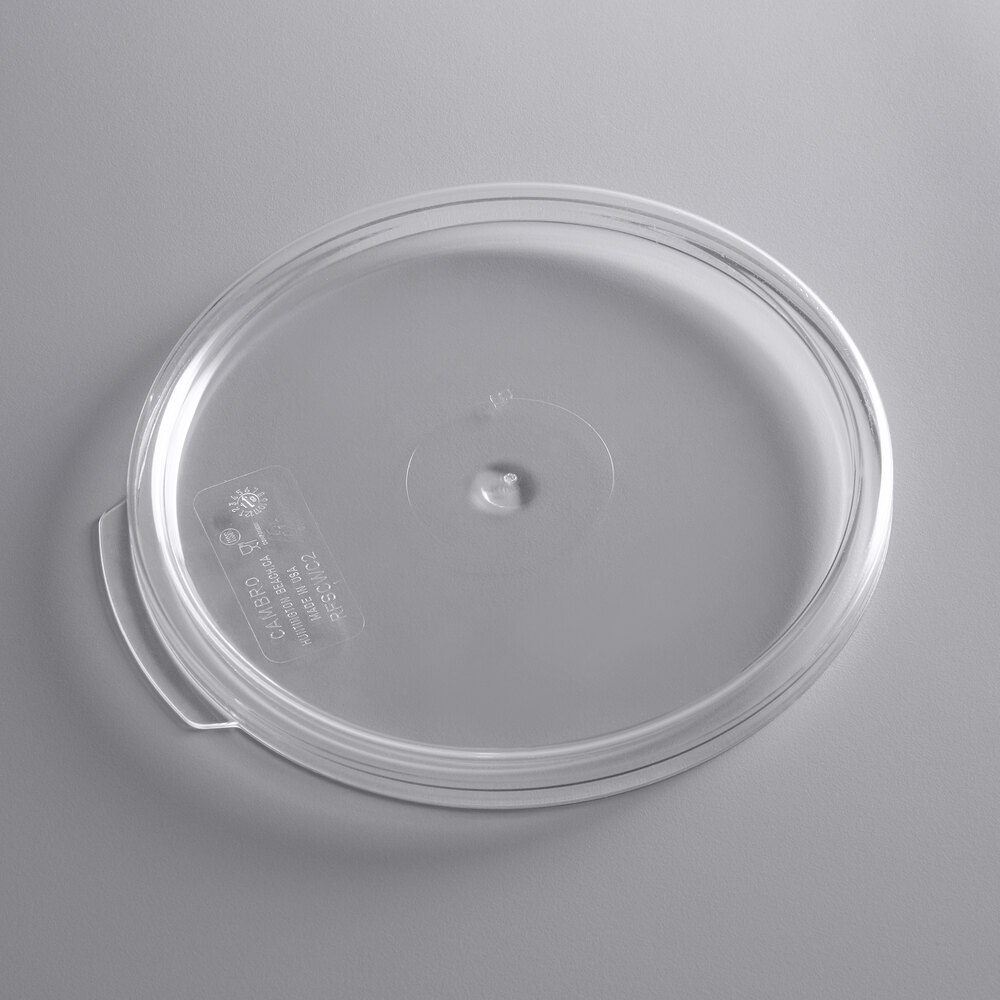 Cambro 2 and 4 Qt. Clear Round Polycarbonate Food Storage Container Lid