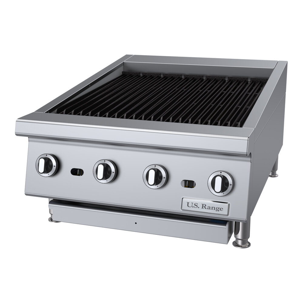 U.S. Range UTBG24-NR24 Natural Gas 24" Radiant Charbroiler with Fixed ...