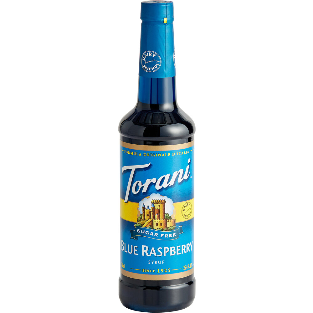 Torani 750 mL Plastic Sugar Free Blue Raspberry Flavoring Syrup