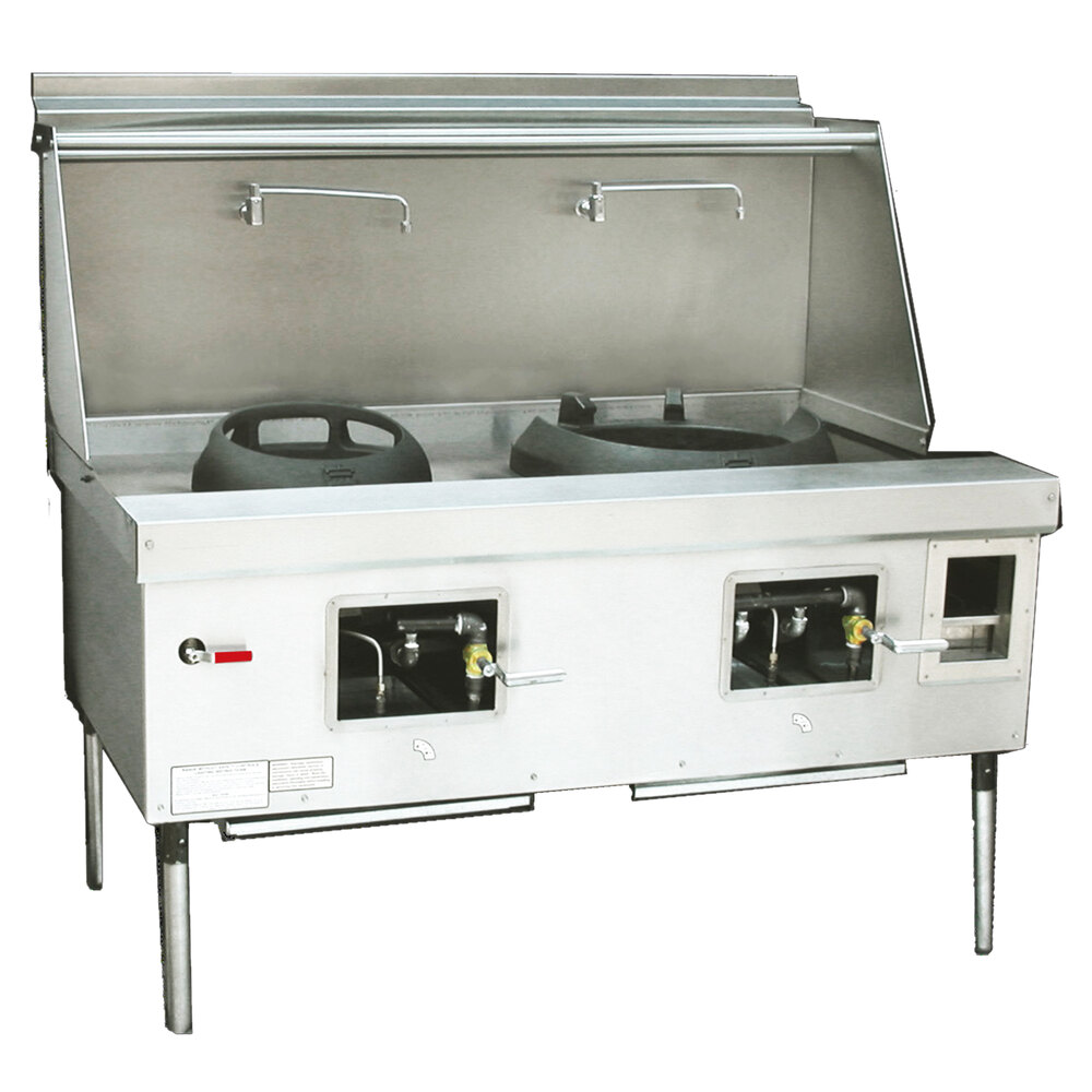 Town Y-2-SS-P York™ Two Chamber Liquid Propane Wok Range with 13 ...