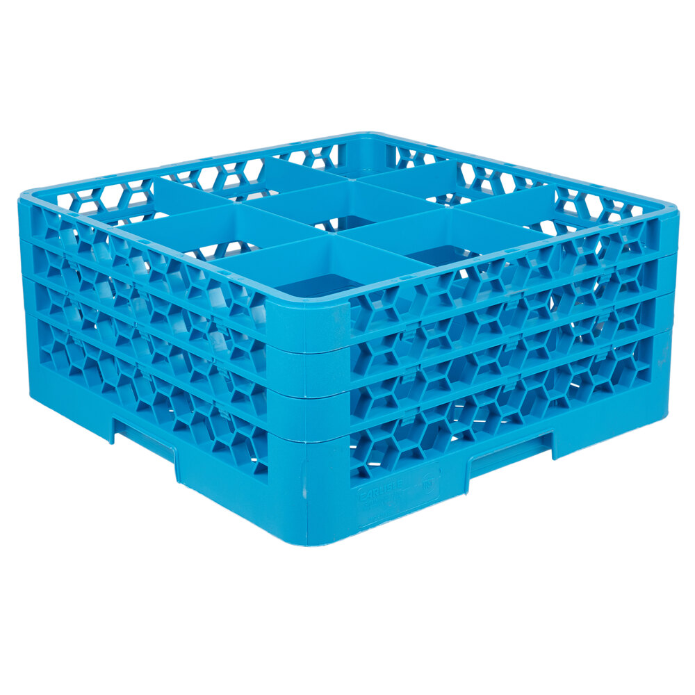 Carlisle RG9-314 OptiClean 9 Compartment Glass Rack with 3 Extenders