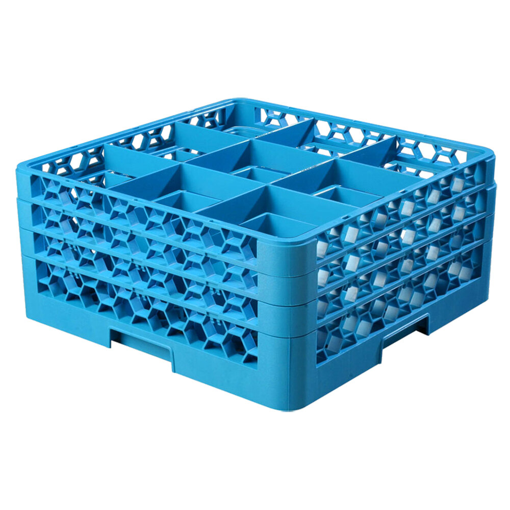 Carlisle RG9-314 OptiClean 9 Compartment Glass Rack with 3 Extenders