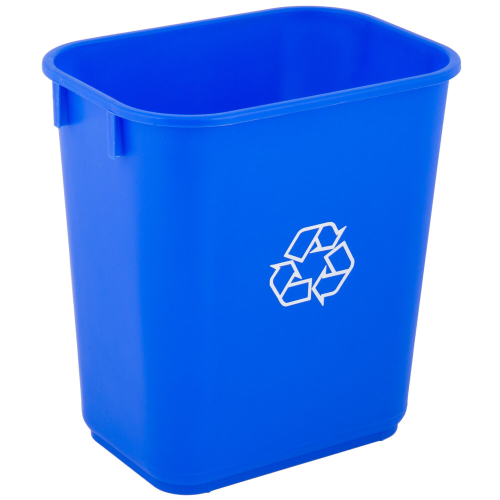 Lavex Janitorial 13 Qt. / 3 Gallon Blue Rectangular Recycling ...