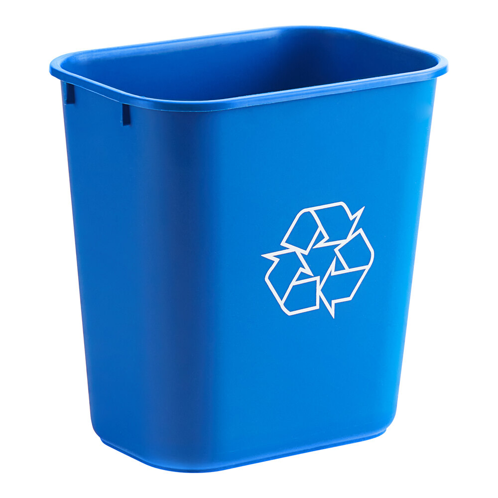 Lavex Janitorial 13 Qt. / 3 Gallon Blue Rectangular Recycling ...