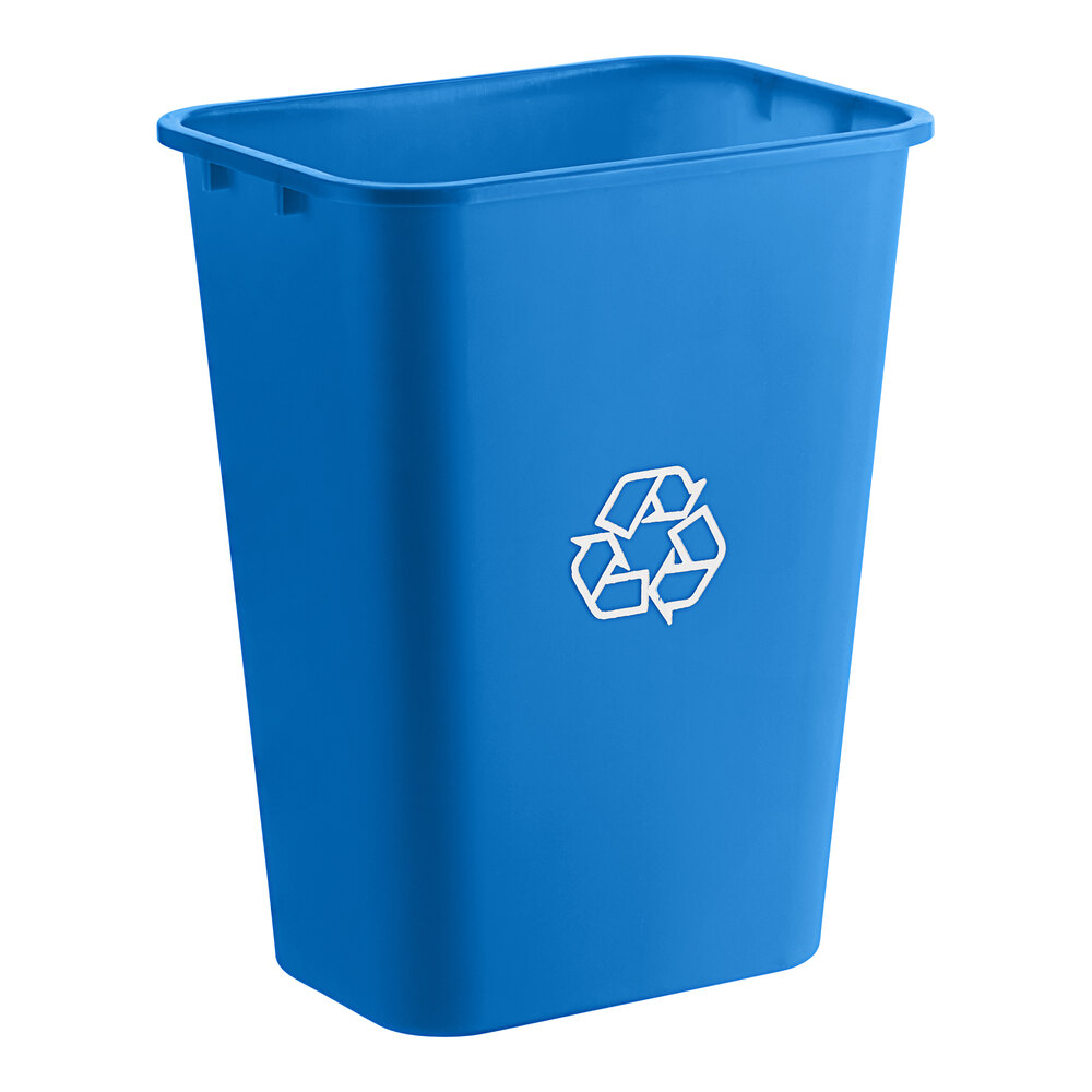 Lavex Janitorial 41 Qt. / 10 Gallon Blue Rectangular Recycling ...