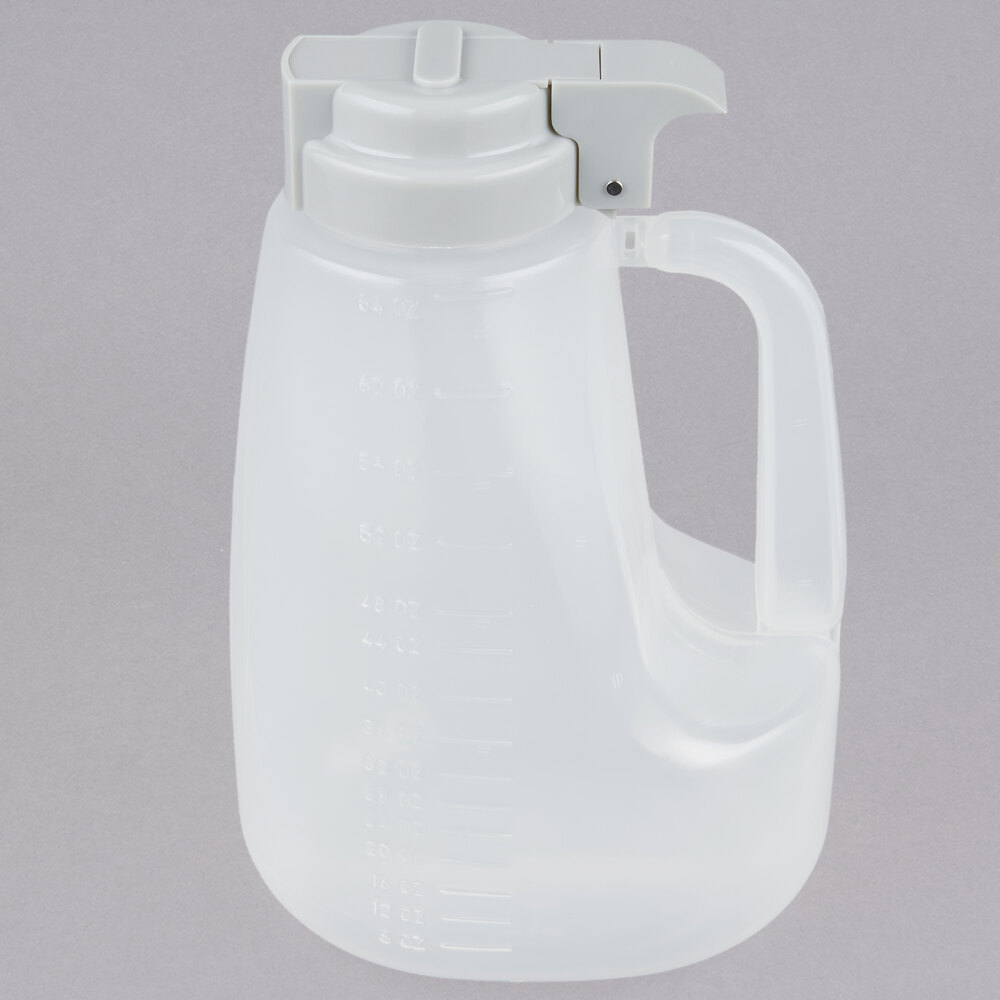 TableCraft PP64G Option 64 oz. Dispenser Jar with Gray Top