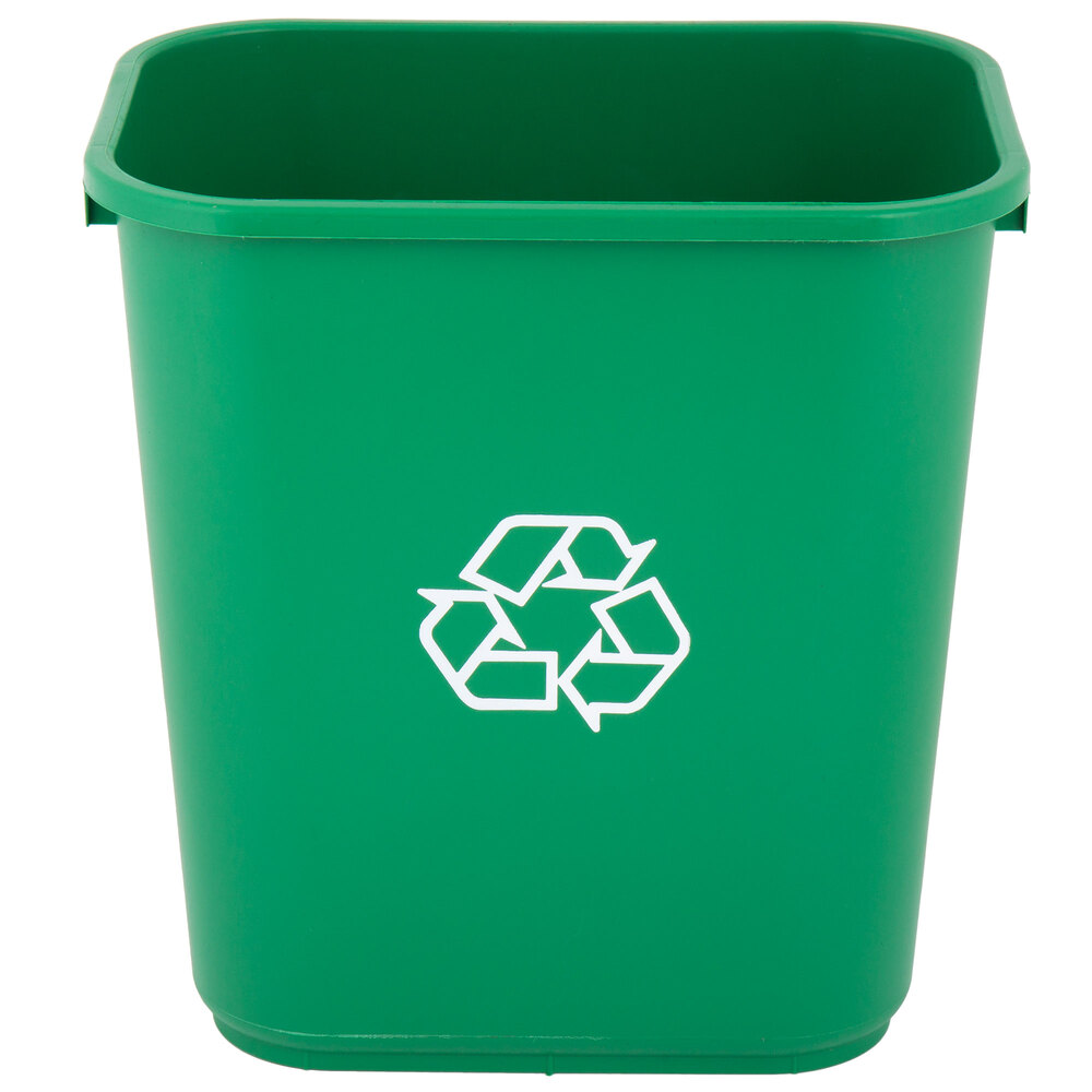 Lavex Janitorial 28 Qt. / 7 Gallon Green Rectangular Recycling ...