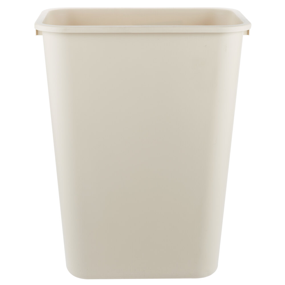 Lavex Janitorial 41 Qt. / 10 Gallon Beige Rectangular Wastebasket ...