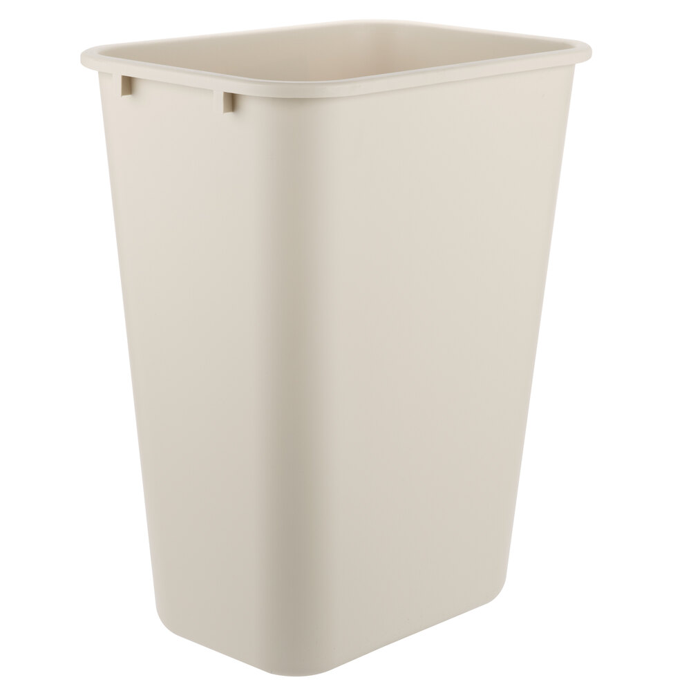 Lavex Janitorial 41 Qt. / 10 Gallon Beige Rectangular Wastebasket ...