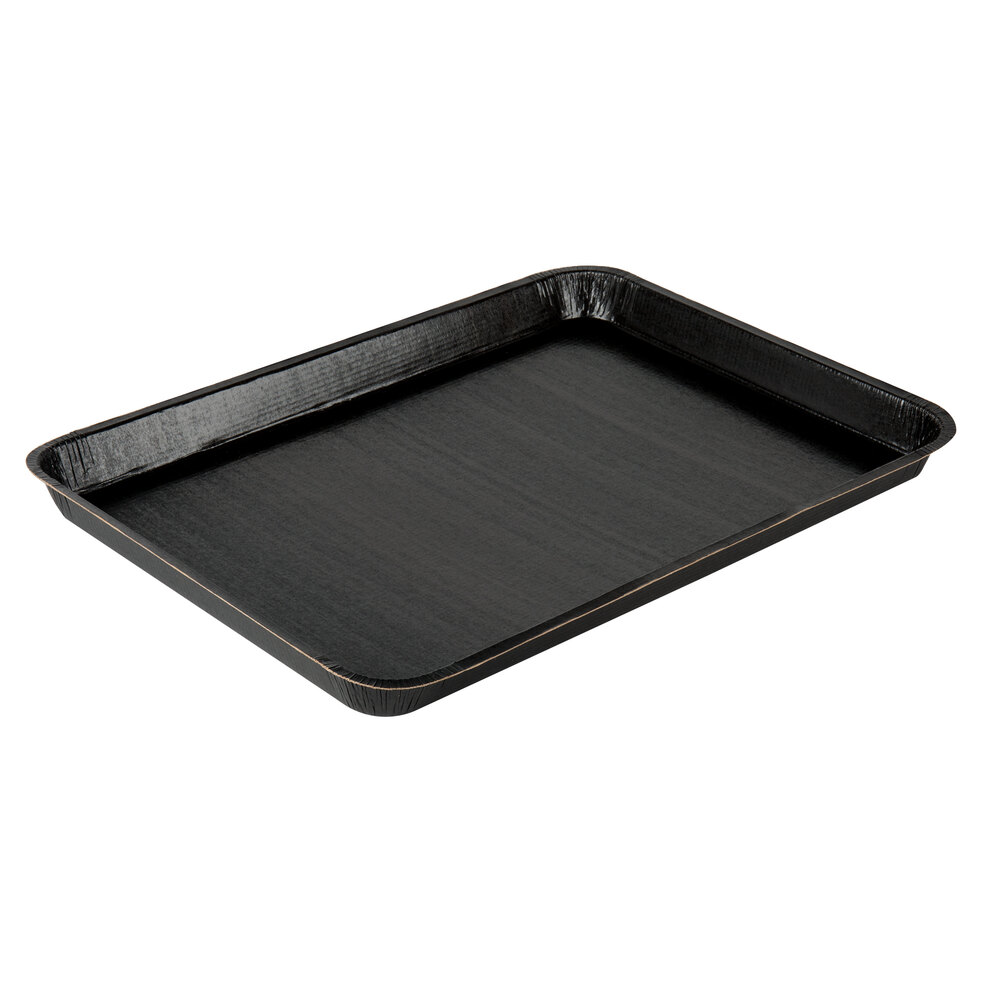 Solut 18" x 13 1/8" Bake and Show Black Half Size Oven Safe Heavy ...