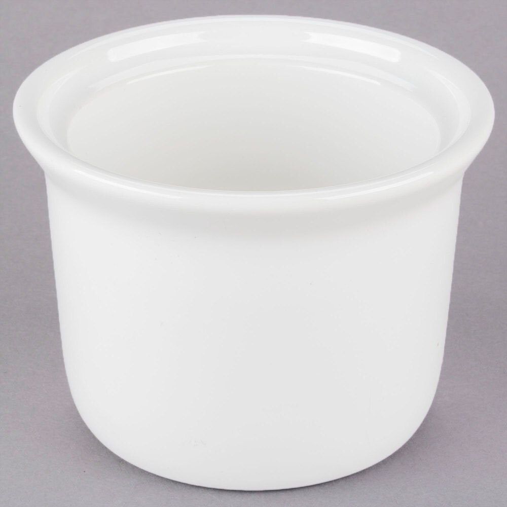 Tuxton BWS-1605 16 oz. White Petite China Marmite Soup Crock / Bowl ...