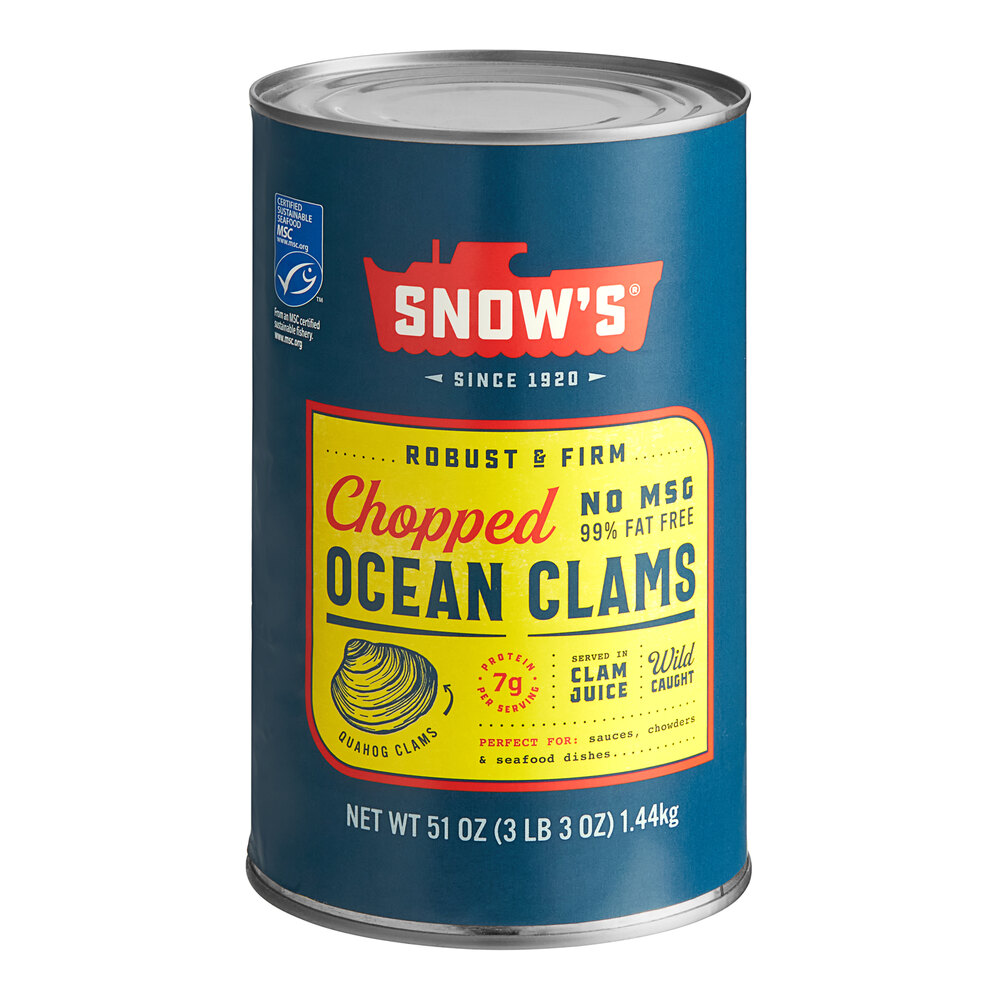Snow's 51 oz. Chopped Ocean Clams - 12/Case