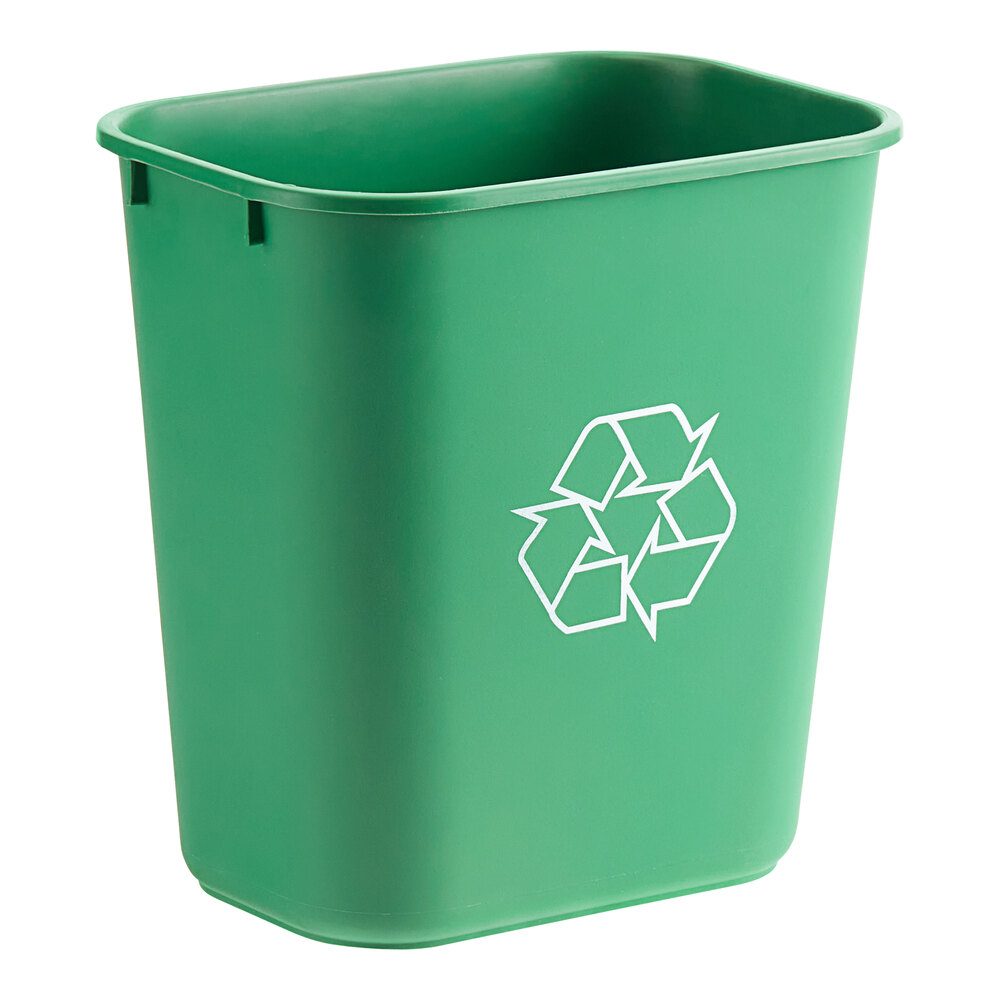 Lavex Janitorial 13 Qt. / 3 Gallon Green Rectangular Recycling ...
