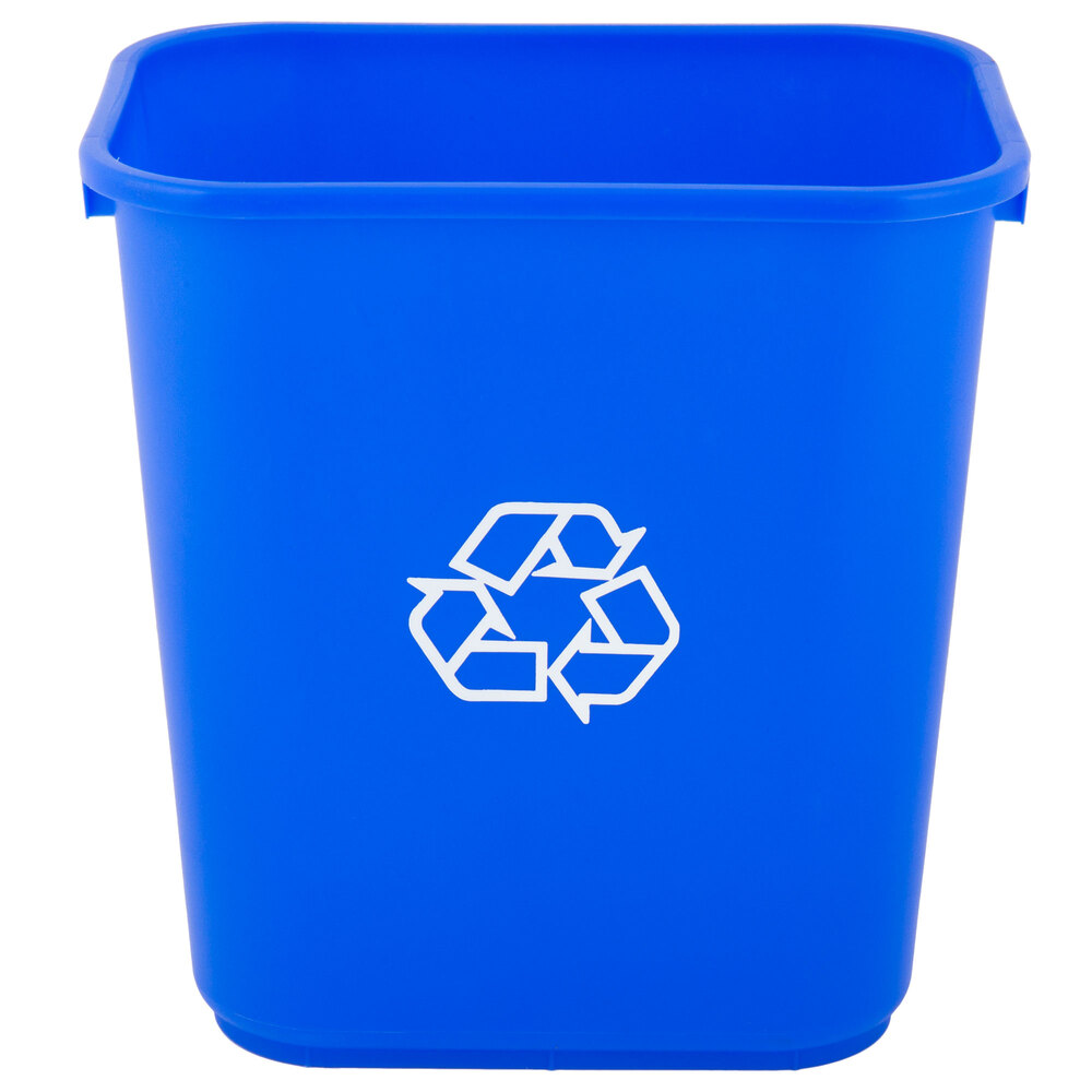 Lavex Janitorial 28 Qt. / 7 Gallon Blue Rectangular Recycling ...