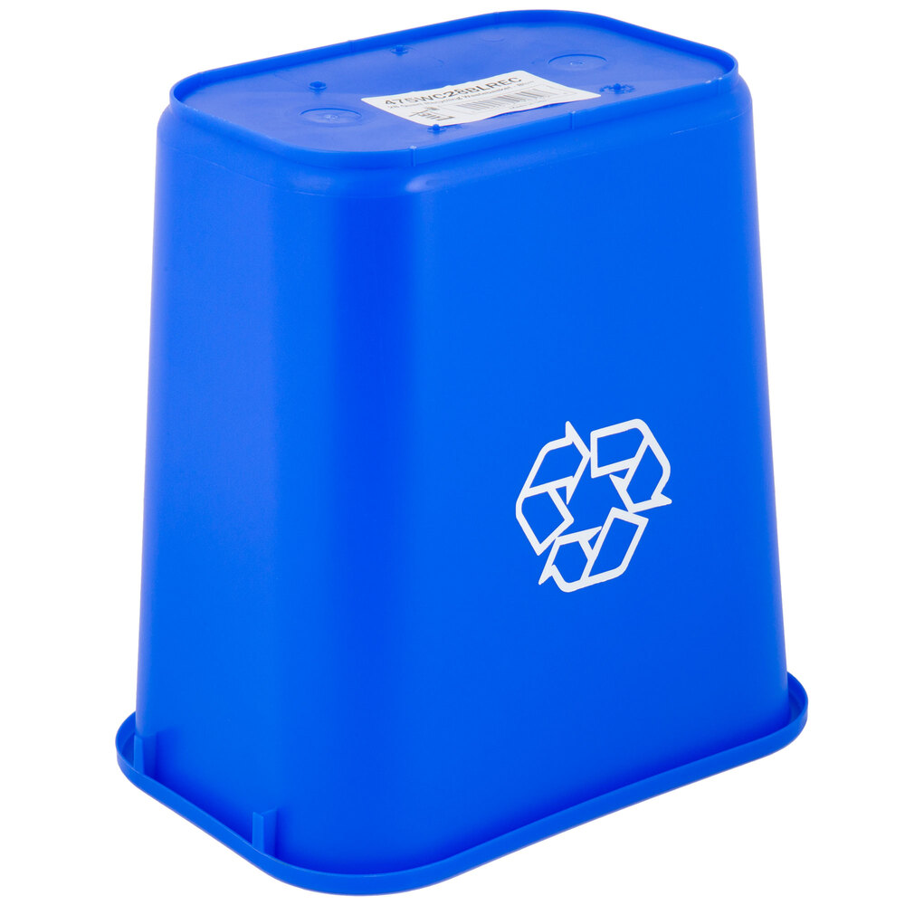 Lavex Janitorial 28 Qt. / 7 Gallon Blue Rectangular Recycling ...