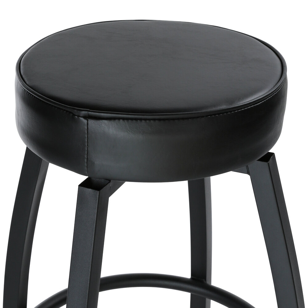Lancaster Table & Seating Black Backless Barstool with Black Swivel ...