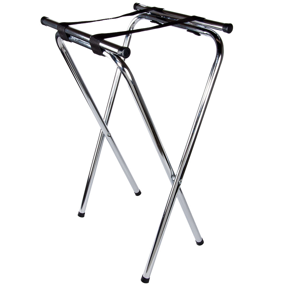 Tablecraft 24 Chrome-Plated Metal Tray Stand - 31"