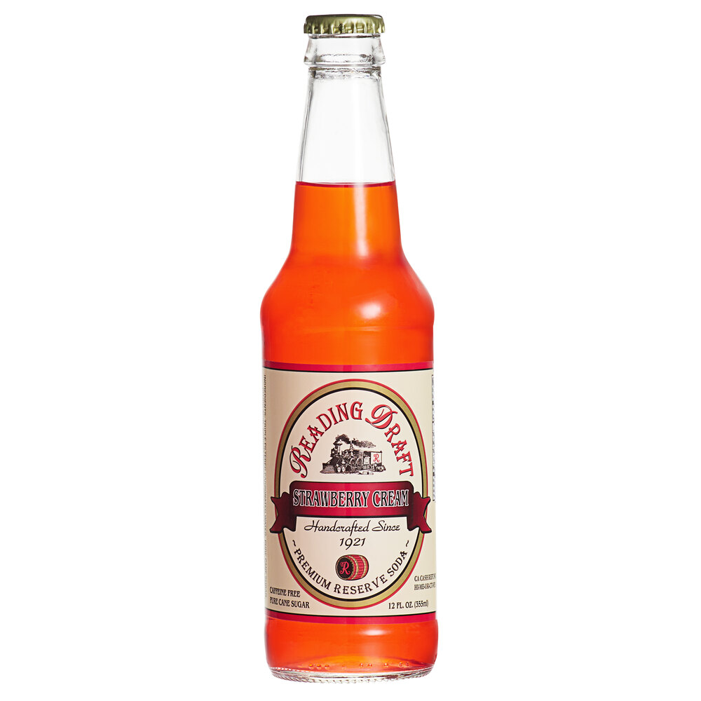 Reading Soda Works Strawberry Cream 12 fl. oz. - 12/Case