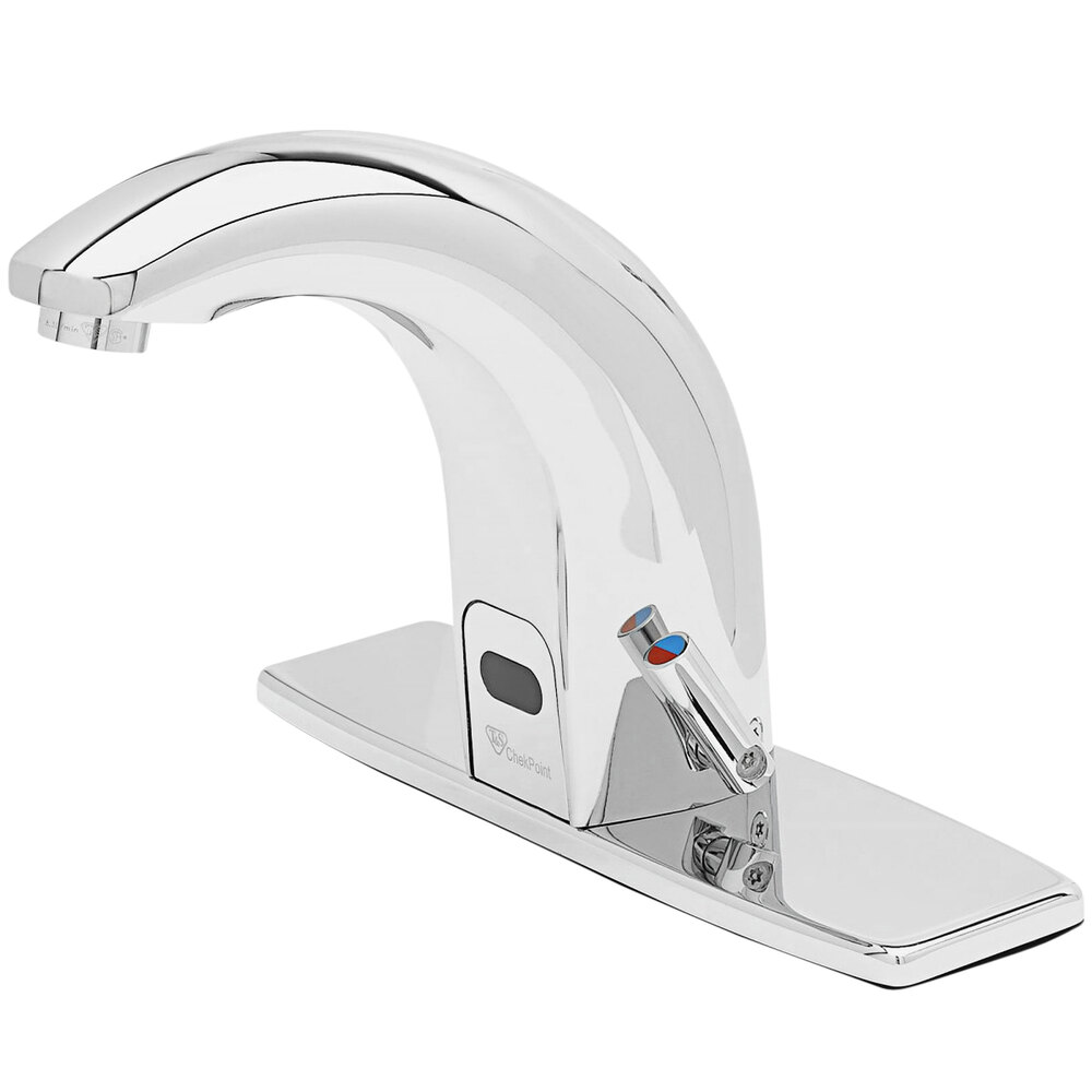 T&S EC-3142-8DP ChekPoint Deck Mounted Hands-Free Sensor Faucet with 5 ...