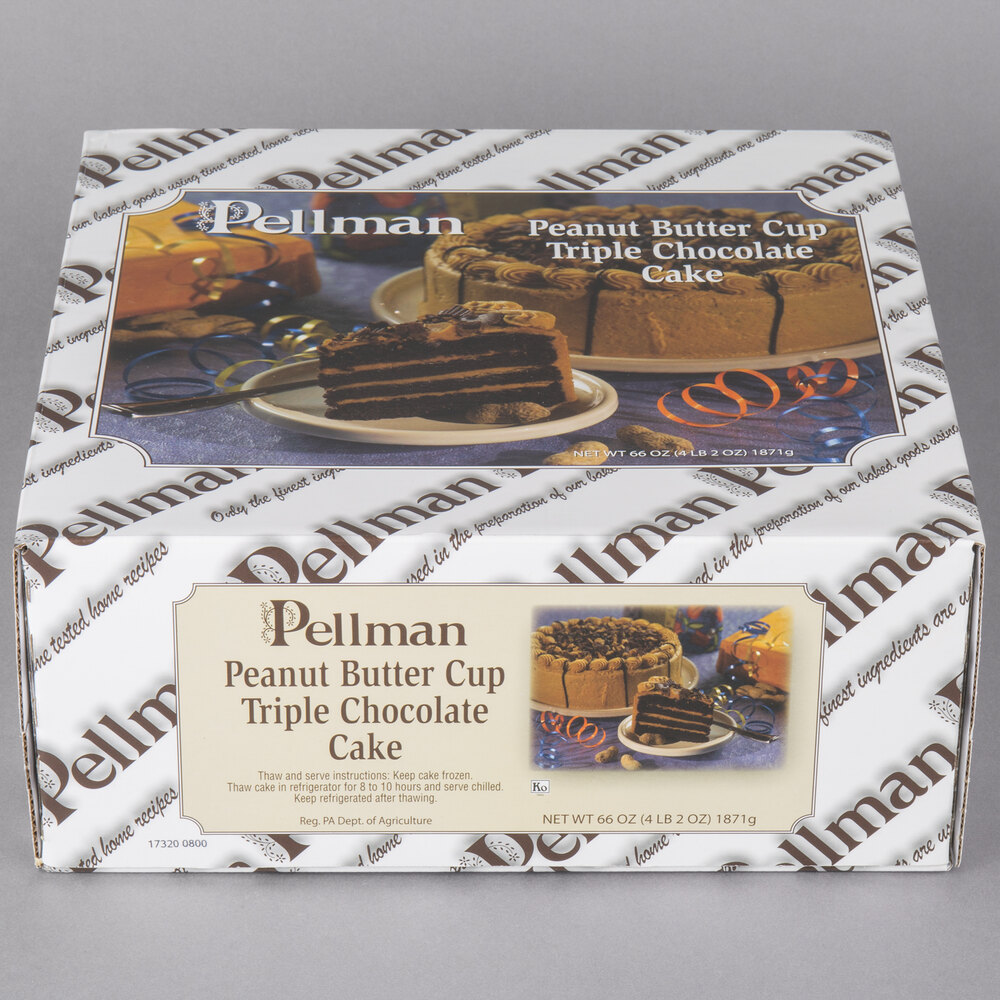 Pellman 9" Peanut Butter Cup Triple Chocolate Cake - 4/Case