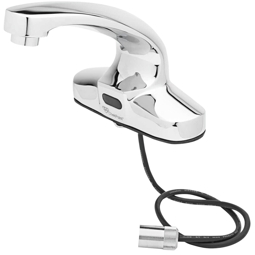T&S EC-3103-VF5-TMV Checkpoint Deck Mounted Hands-Free Sensor Faucet with 4 13/16" Rigid Cast ...
