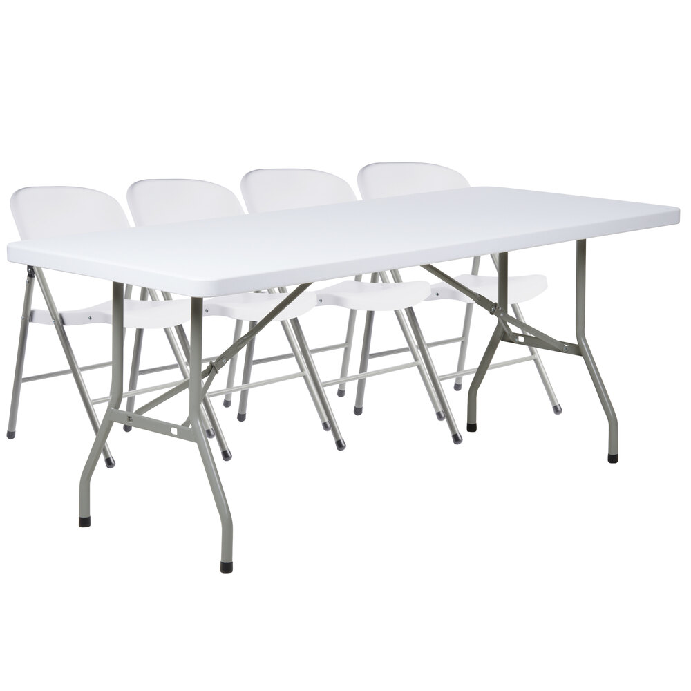 Lancaster Table & Seating 30" x 72" Granite White Heavy-Duty Blow ...