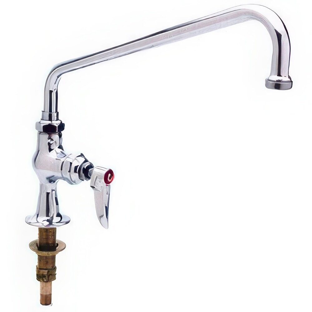 T&S B-0206 Deck Mounted Single Hole Pantry Faucet with 12" Swing Nozzle ...