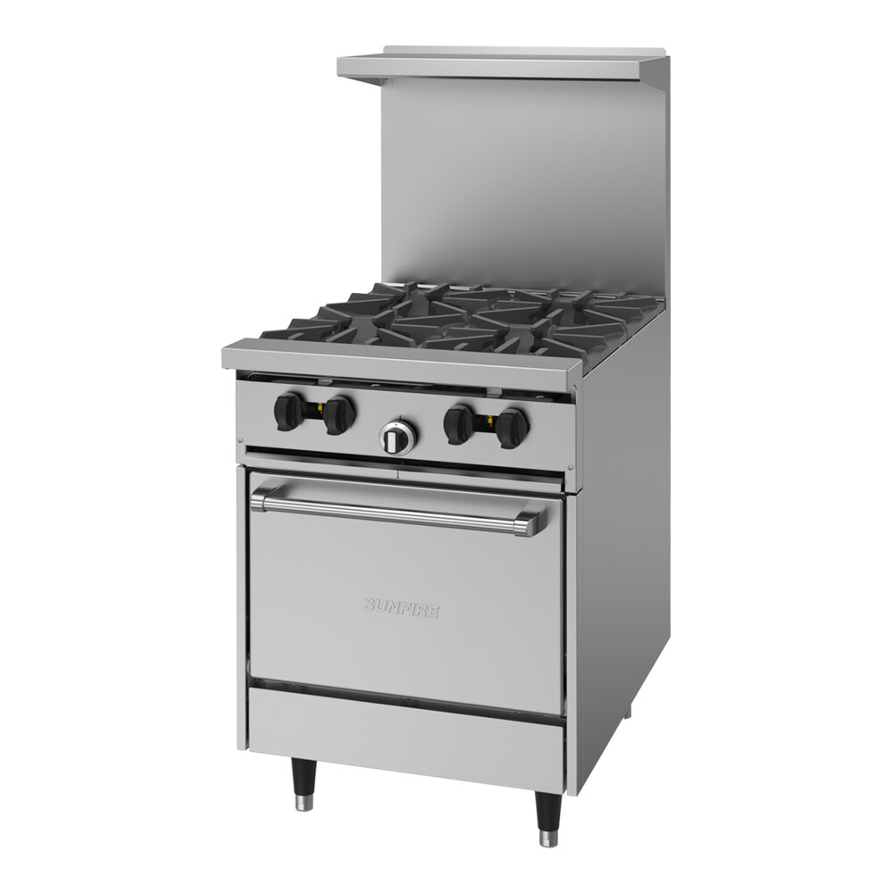 Garland SunFire Series X24-4L Natural Gas 4 Burner 24" Gas Range with ...