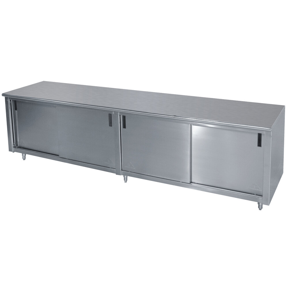 Advance Tabco CB-SS-309M 30" x 108" 14 Gauge Work Table with Cabinet ...