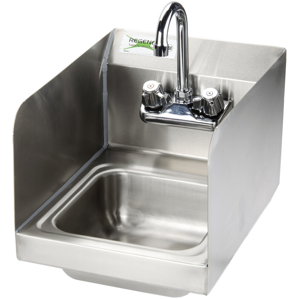 Regency 12" x 16" Wall Mounted Hand Sink with Gooseneck Faucet and ...