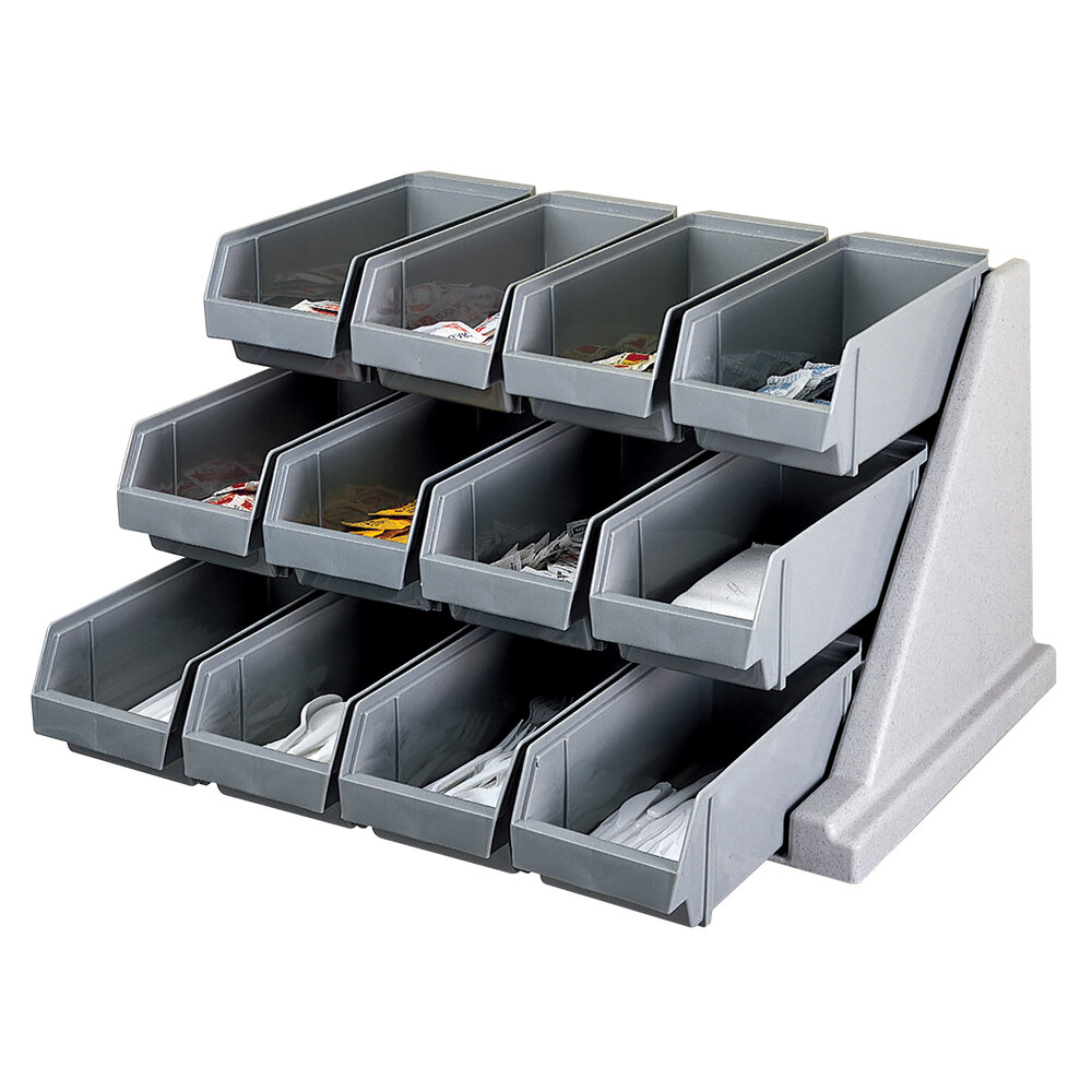 Cambro 12RS12480 Versa Speckled Gray Self Serve 3-Tier Condiment Stand ...