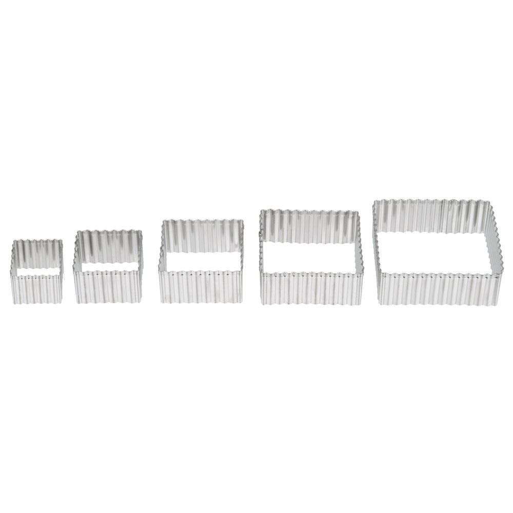 Square Cookie Cutter | Ateco 5203 5-Piece Stainless Steel Fluted Square ...