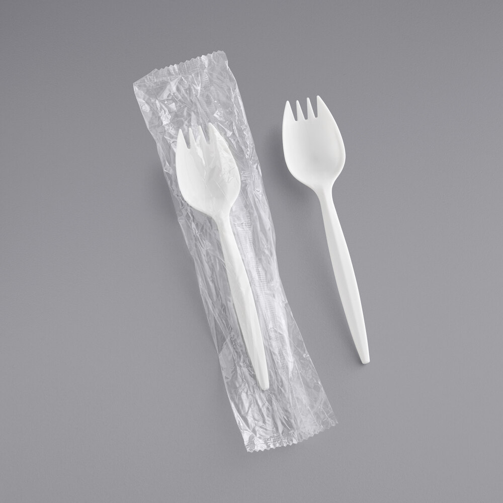 Choice Individually Wrapped Medium Weight White Polypropylene Plastic ...