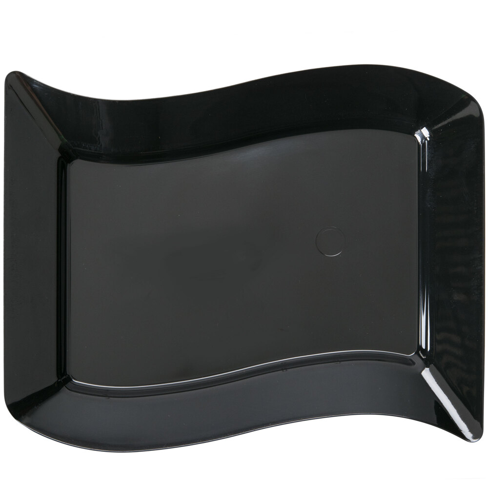 Black Rectangle Plates - 120/Case | WebstaurantStore