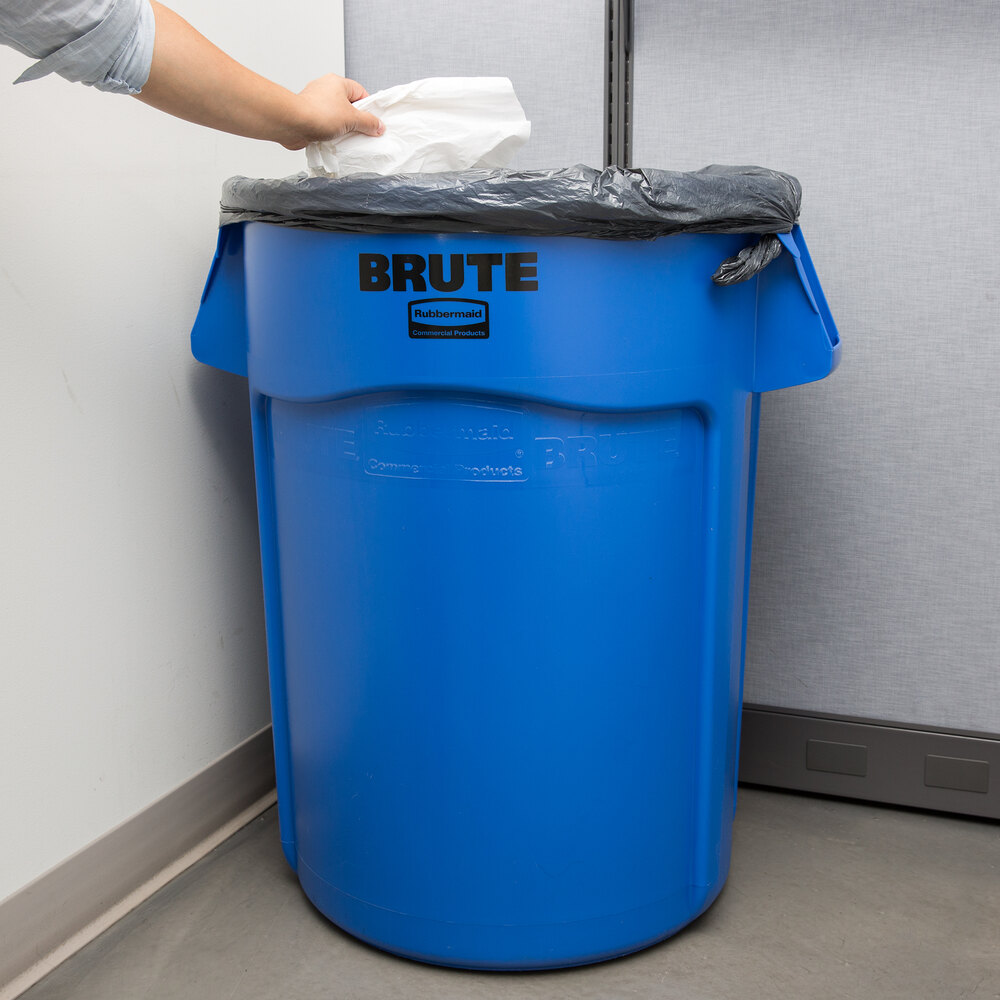 Rubbermaid FG264300BLUE BRUTE 44 Gallon Blue Trash Can