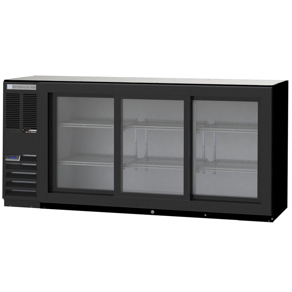 Beverage-Air BB72HC-1-GS-B-ALT 72" Black Underbar Height Sliding Glass ...