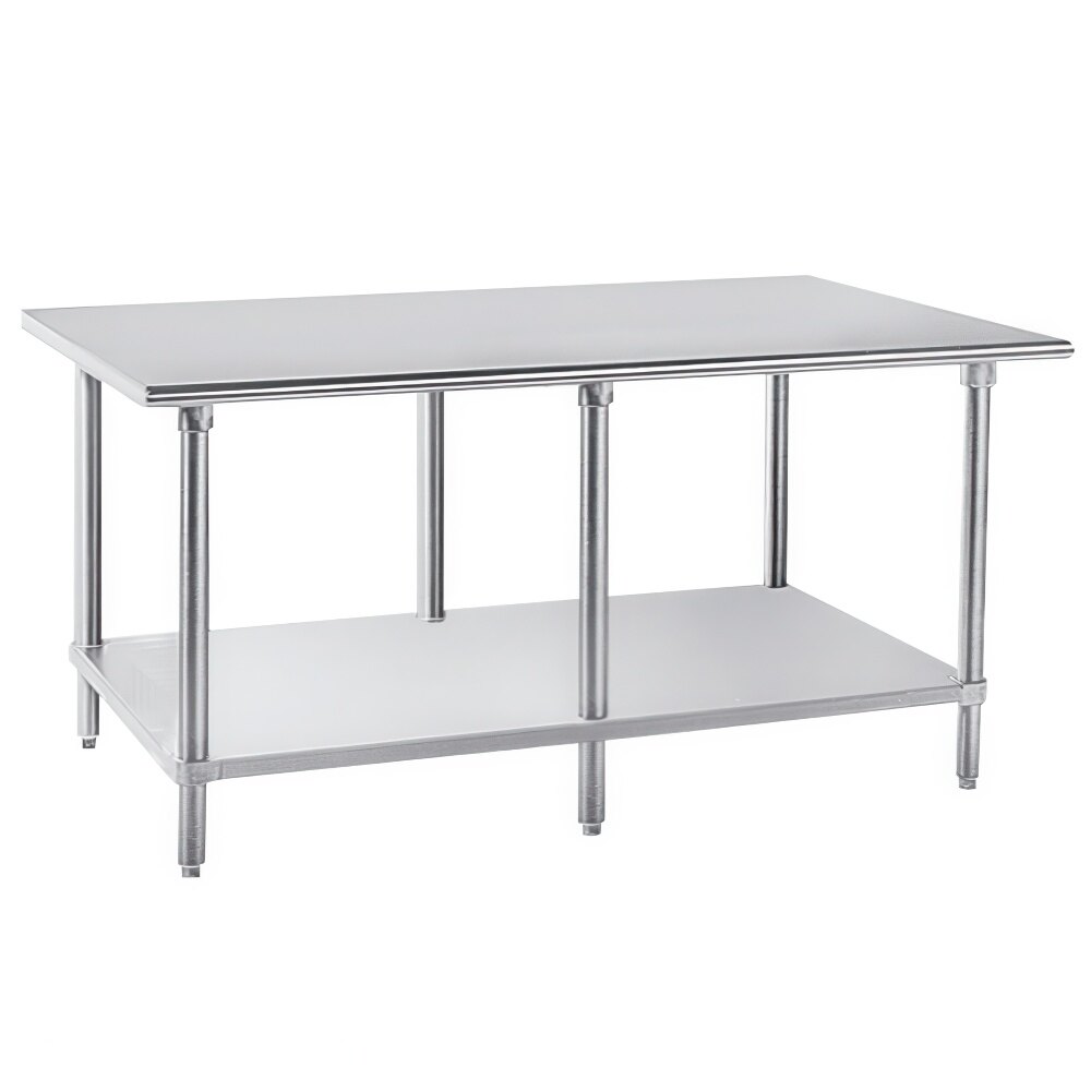 Advance Tabco AG-248 24" x 96" 16 Gauge Stainless Steel Work Table with ...