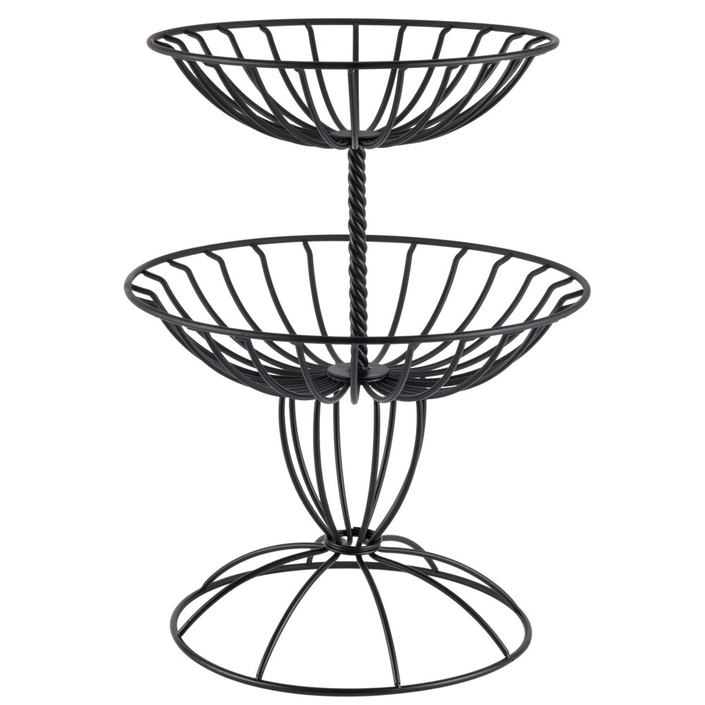 American Metalcraft TTDB2 Wrought-Iron, Two-Tier Basket - 12 3/4" x 15 ...