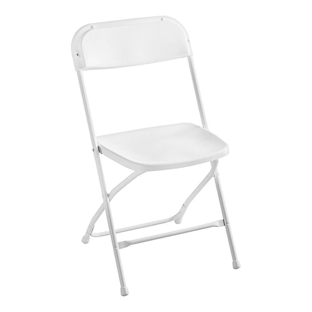 Lancaster Table & Seating White Textured and Contoured Folding Chair