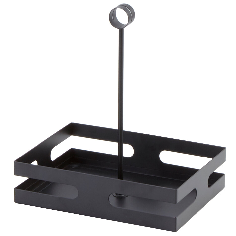 American Metalcraft SCHB8 Black Rectangular Contemporary Condiment ...