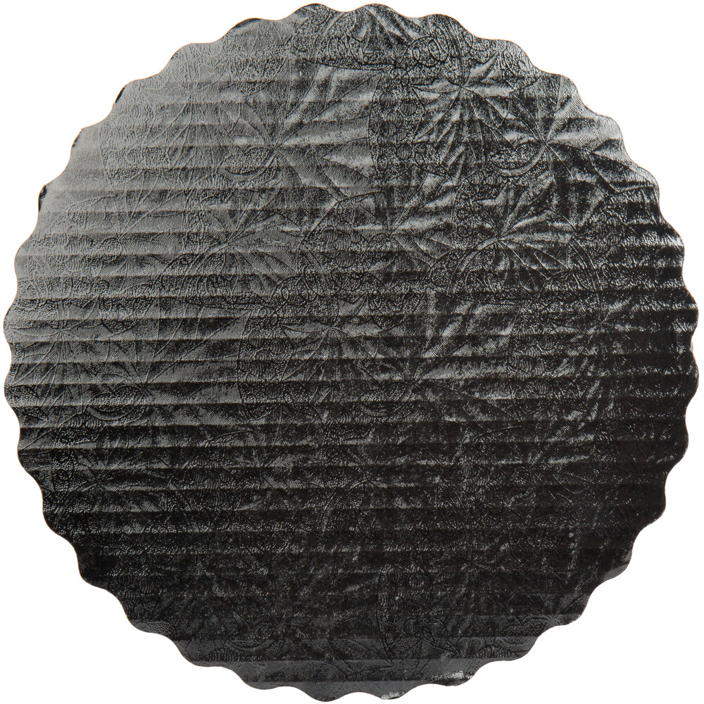 Enjay 10" Black Laminated Corrugated Cake Circle - 200/Case