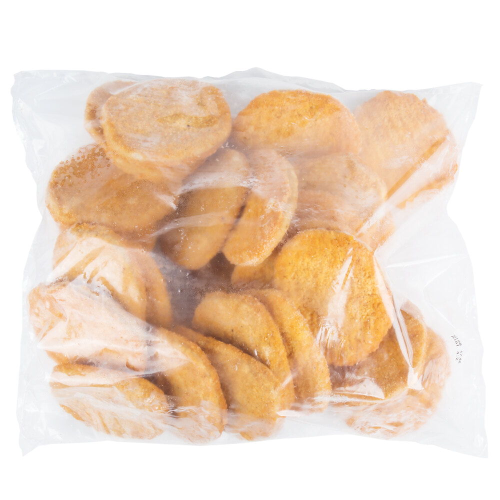 Brakebush 3.25 oz. Fully Cooked Breaded Chicken Breast Patties - 48/Case