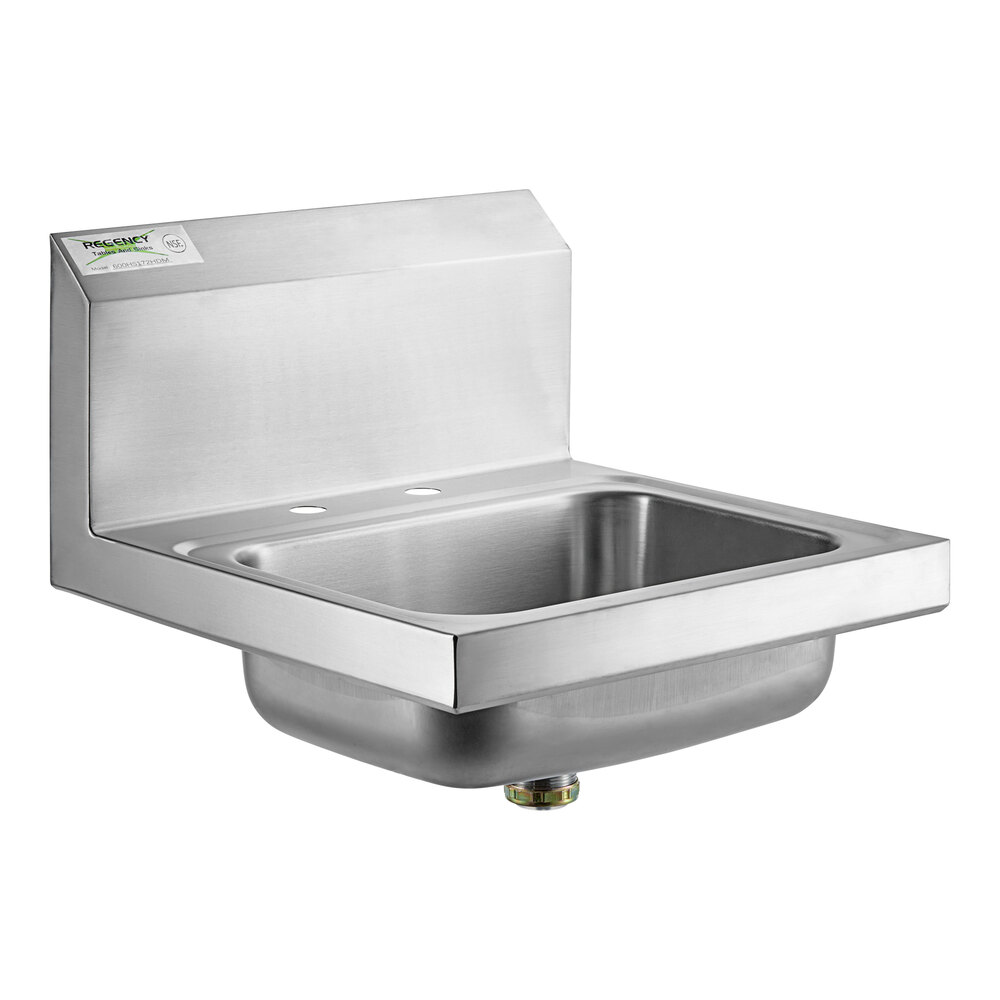 Regency 17" x 17" Wall Mounted Hand Sink with 4" Centers for Deck ...