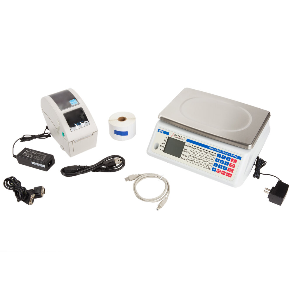 Cardinal Detecto D60 60 lb. Digital Price Computing Scale with Thermal ...