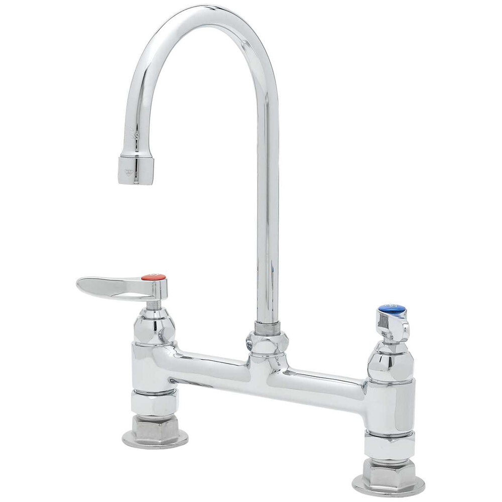 T&S B-0317 Deck Mounted Single Hole Pantry Faucet with Flex Inlets, 5 ...