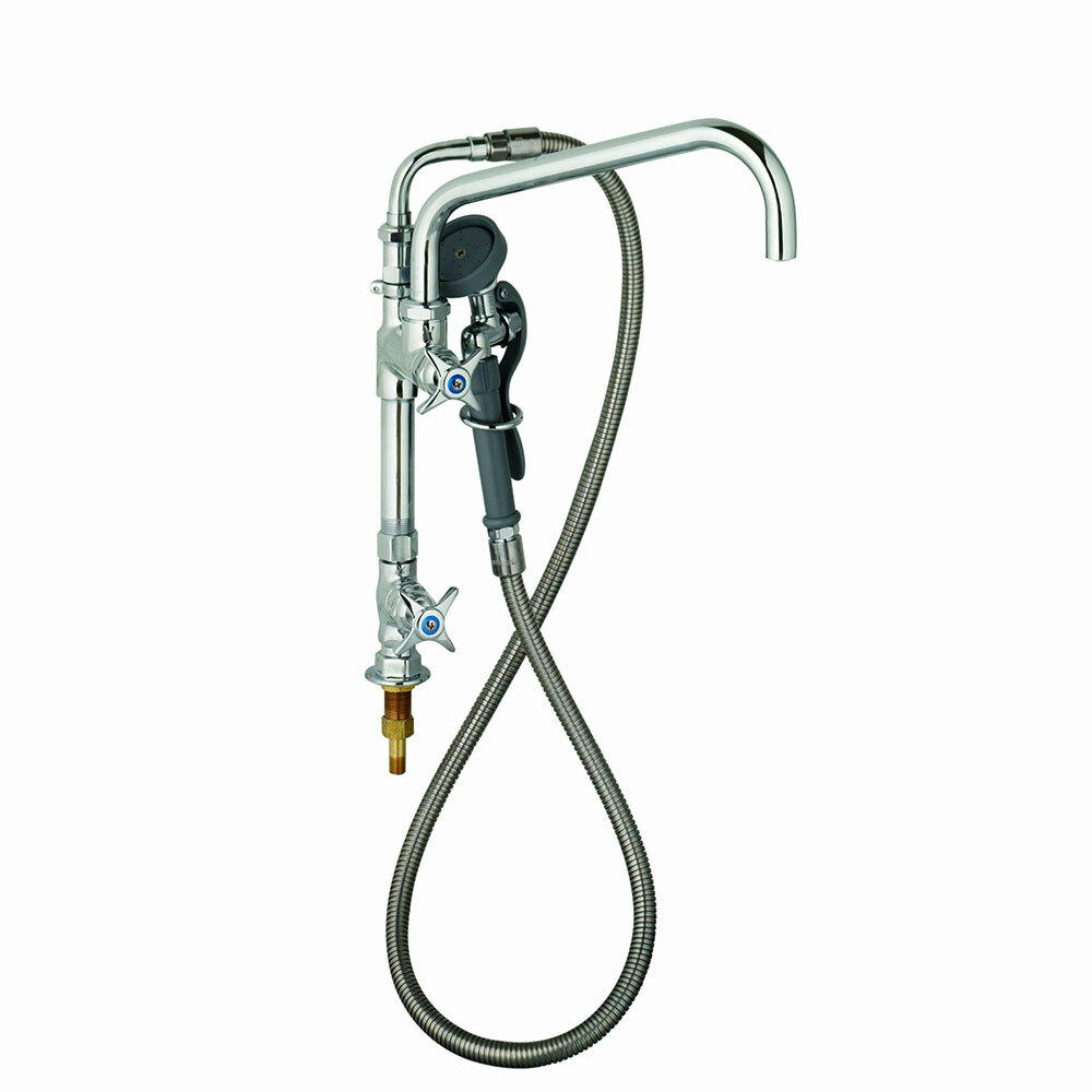 T&S BF-0176 Deck Mounted Pre-Rinse Faucet with Single Inlet, Angled ...