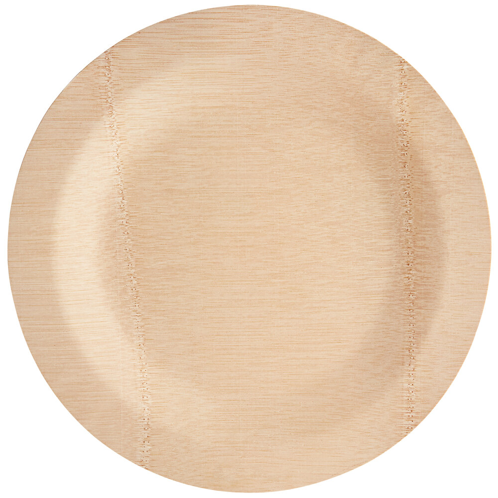 Bulk 11" Bamboo Round Plates - 100/Pack, Compostable