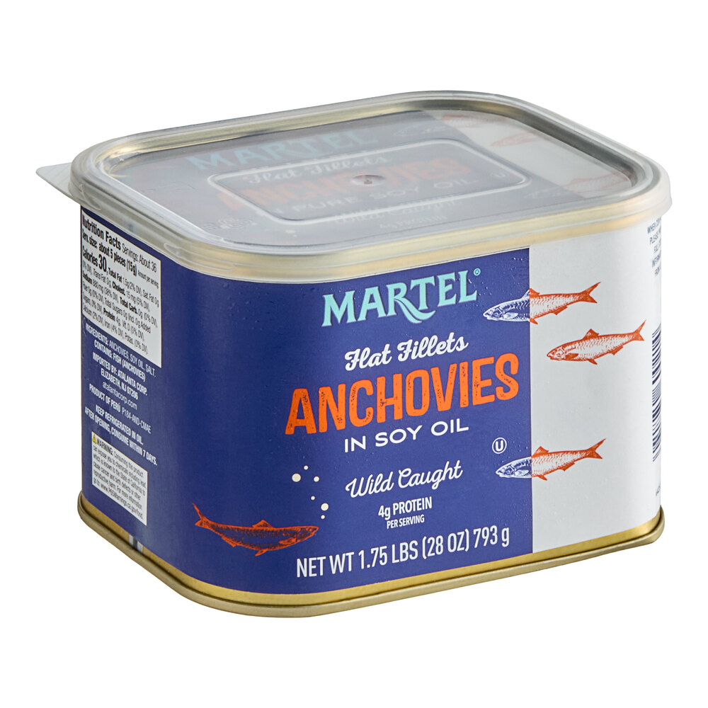 Canned Anchovies: Fillets in Oil, 28 oz, 24/Case