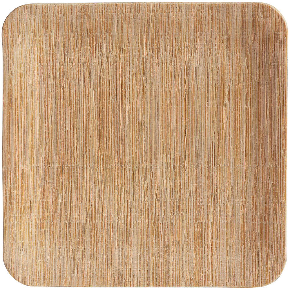 Bamboo by EcoChoice 3 1/2" Compostable Square Bamboo Plate - 20/Pack
